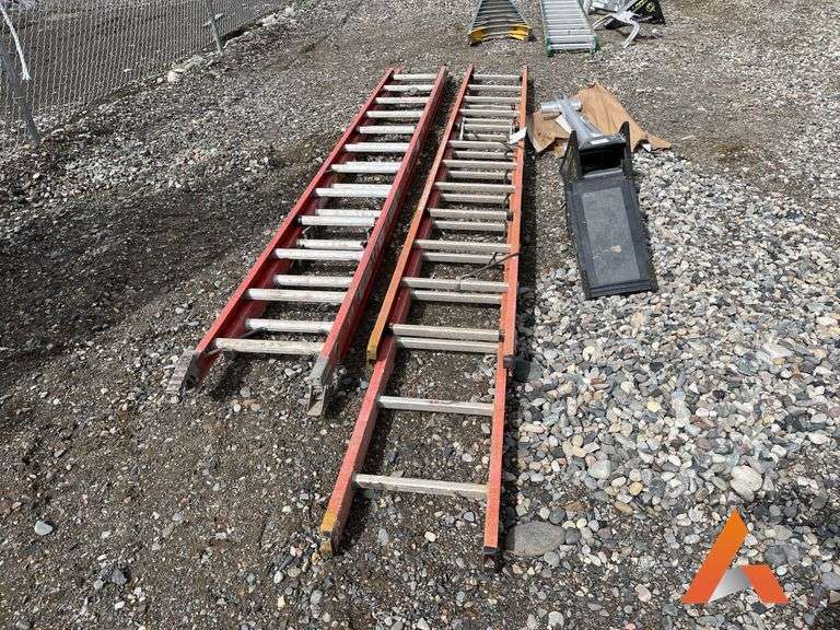 (2) extension ladders/ Pivot Ladder Tool/(2) “unused” ladder jacks ...