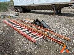 (2) extension ladders/ Pivot Ladder Tool/(2) “unused” ladder jacks ...