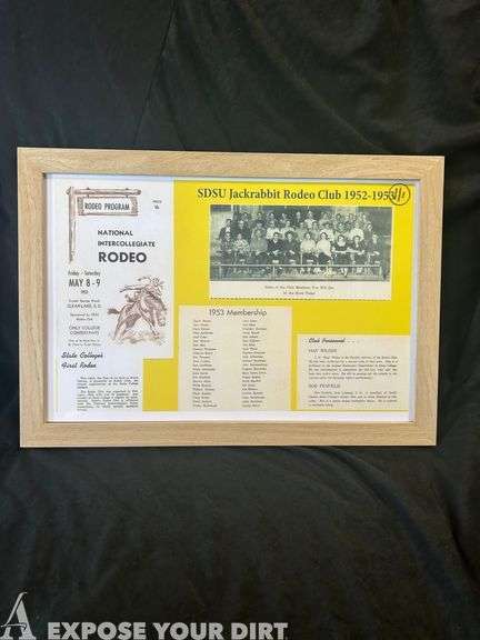 Poster of 1953 SDSU Rodeo club roster and picture - Advantage Land Co ...
