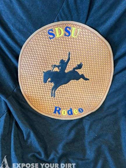 Tooled SDSU Rodeo leather rope can cover - Advantage Land Co./G3 ...