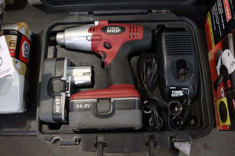 Tool Shop 24 volt battery operated 1/2" impact gun with 2 batteries ...