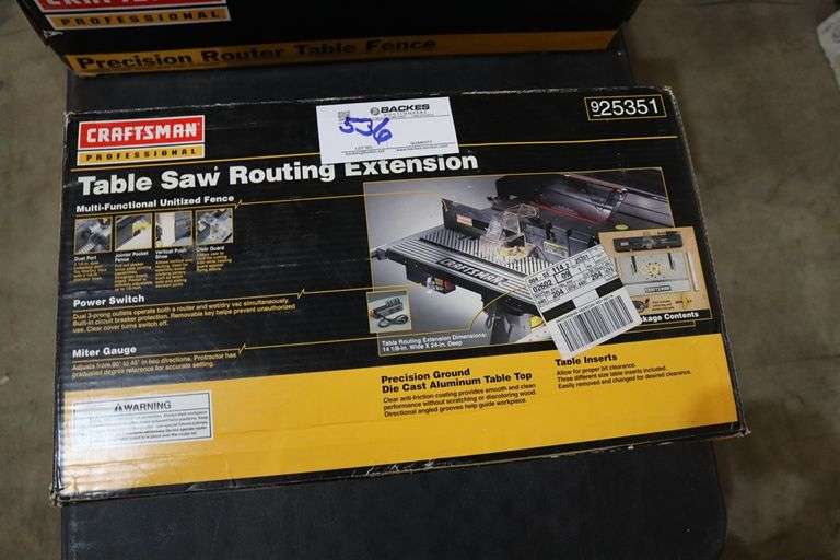 Craftsman Professional table saw router extension - 9.25351 - Backes ...