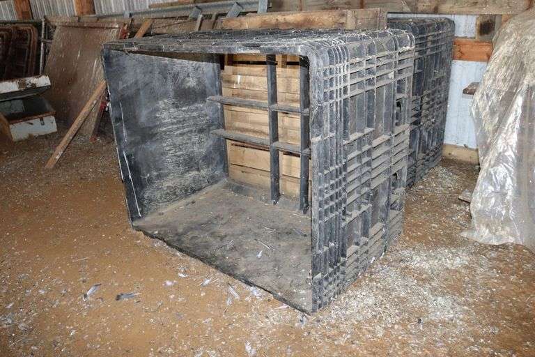 Pair to go - 40" x 40" x 24" Tall poly crates - open bottoms this lot ...