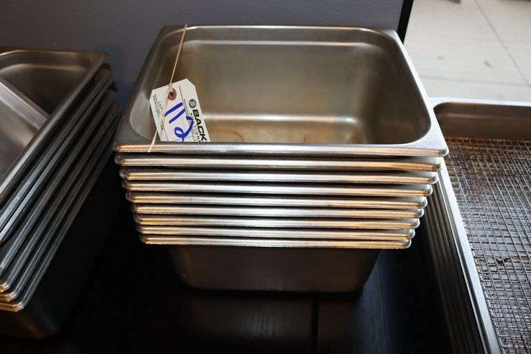 Times 9 - 1/2 x 6" stainless inset pans - no lids - Backes Commercial ...
