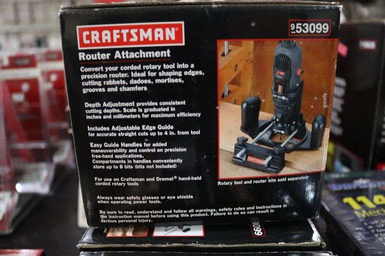 All to go - 3 Craftsman router attachments - Backes Commercial Auctioneers