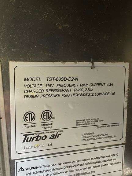 Turbo Air TST-60SD-D2-N stainless portable 1 lid, 1 door, & 2 drawer ...