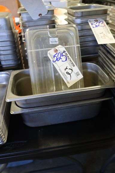Times 2 - 1/3 x 4" Stainless inset pans with lids - Backes Commercial ...