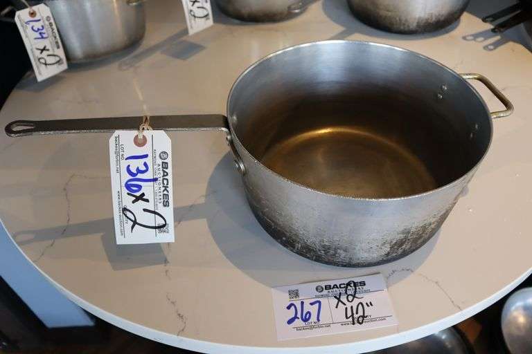 Times 2 - 10 quart sauce pans - no lids - Backes Commercial Auctioneers
