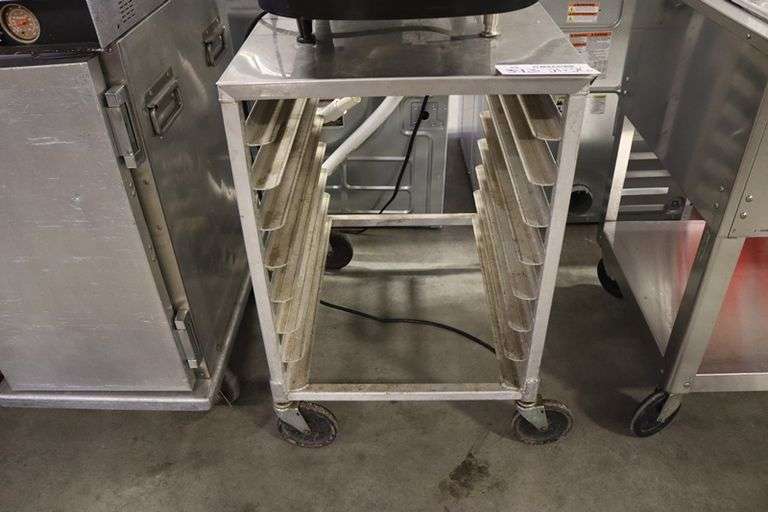 New Age 21" x 26" portable 1/2 size sheet pan cart w/ stainless work ...