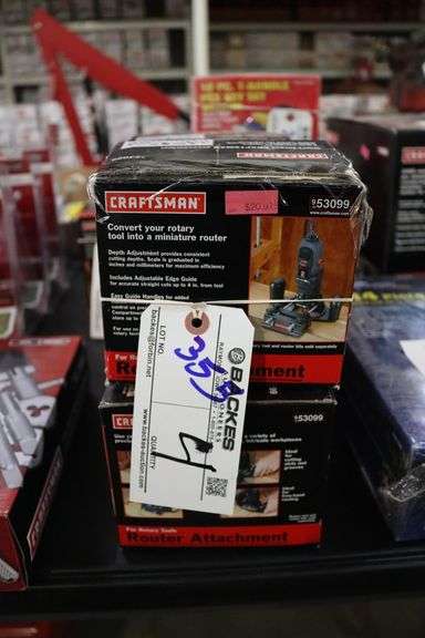 All to go - 3 Craftsman router attachments - Backes Commercial Auctioneers