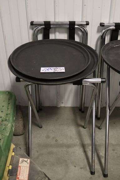 Times 2 - 27" Oval serving trays with chrome tray stands - Backes ...