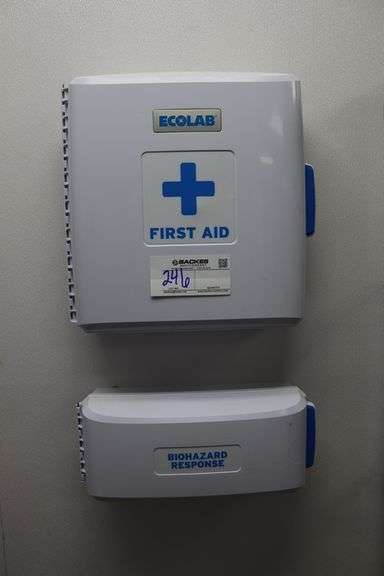 Wall mount 1st Aid Kit & Biohazard response with some inventory ...