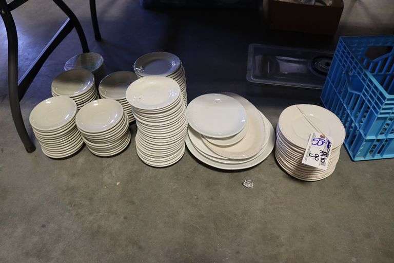 All to go - Large lot of plates and saucers - Backes Commercial Auctioneers