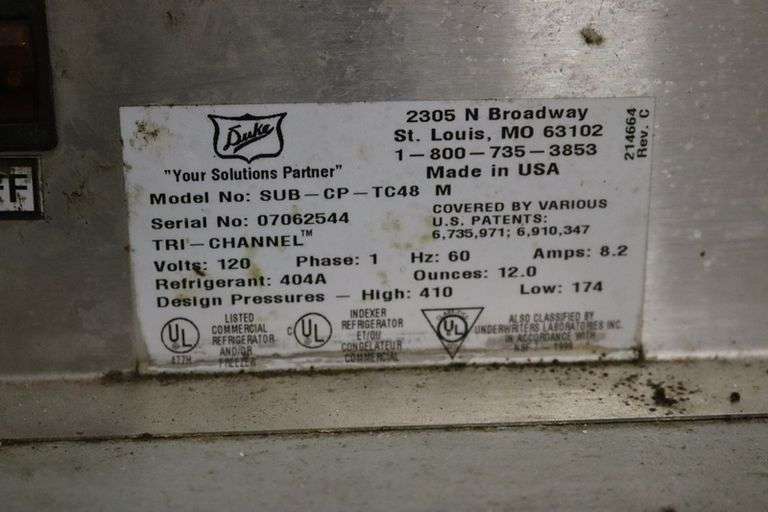 Duke 48" portable refrigerated sub sandwich make station with glass ...