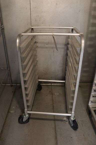 Portable aluminum sheet pan rack - Backes Commercial Auctioneers