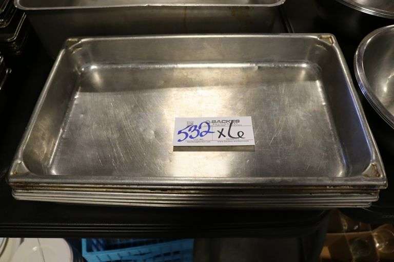 Times 6 - 12" x 20" x 2" Stainless inset pans - no lids - Backes ...