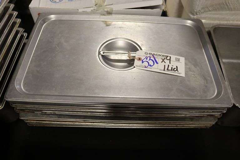 Times 9 - 12" x 20" x 2" Stainless inset pans with 1 lid - Backes ...
