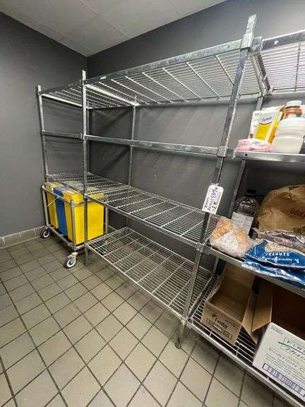 Amco 24" x 144" chrome coated wire rack with shared center poles ...