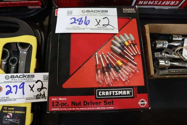 Times 2 - Craftsman 12 piece standard nut driver sets - Backes ...