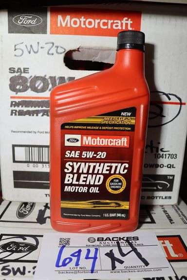 Times 4 - Cases of Motorcraft 5W-20 synthetic blend motor oil - Backes ...