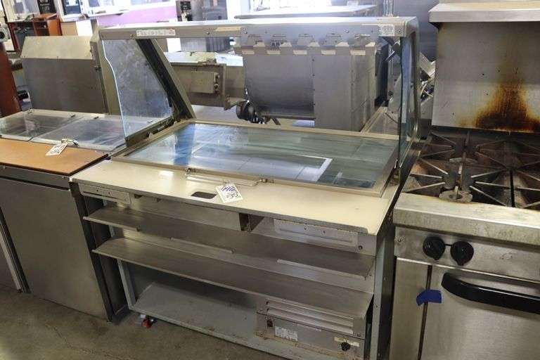 Duke 48" portable refrigerated sub sandwich make station with glass ...