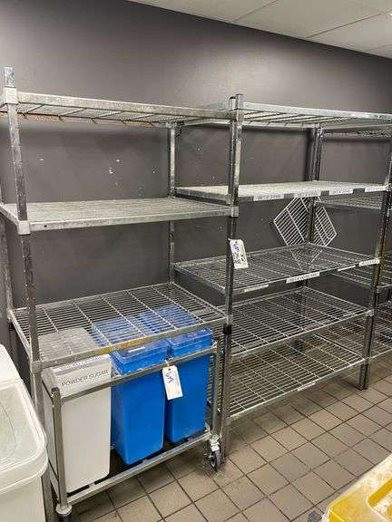 Amco 24" x 96" chrome coated wire rack with shared center poles ...