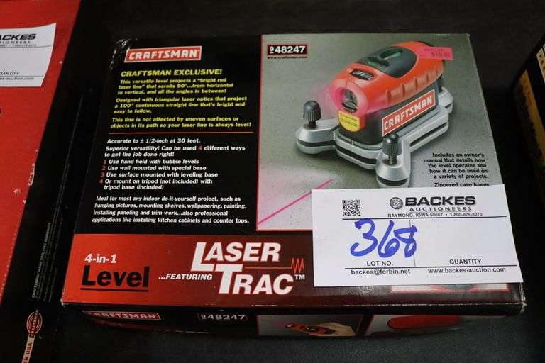 Craftsman 48247 laser Trac 4 in 1 laser level - Backes Commercial ...