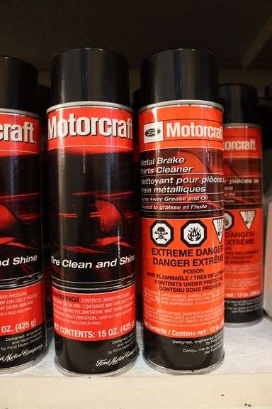 All to go - Assorted Motorcraft aerosol cans of choke cleaner, tire ...