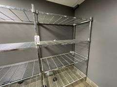 Amco 24" x 96" chrome coated wire rack with shared center poles ...