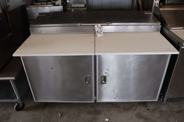Silver King SKPZ60 portable stainless 2 door, 2 lid, pizza make table ...