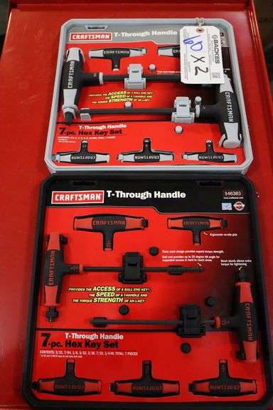 Times 2 - Craftsman 7 piece standard & metric T-Through handle hex key ...