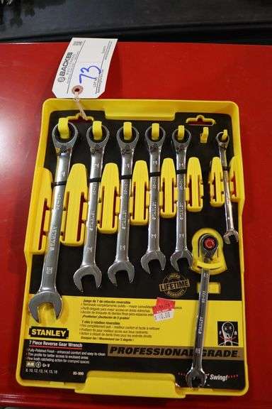 Stanley 7 piece reversible metric ratchet combination wrench sets ...