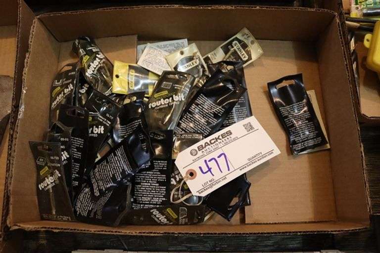 Box flat to go - Assorted Stanley router bits - Backes Commercial ...