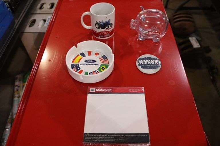 Box flat to go - Ford coffee mugs, stickers, & ash tray - Backes ...