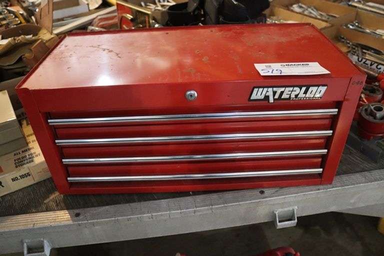 Waterloo 26" red 4 drawer tool box - Backes Commercial Auctioneers