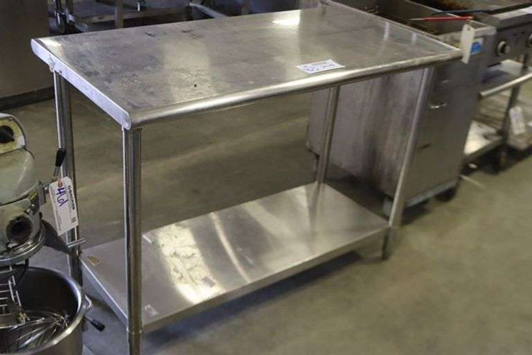 24" x 48" stainless table with stainless under shelf - Backes ...
