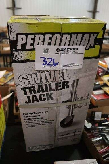 Performax swivel 1000 lb. trailer jack - Backes Commercial Auctioneers