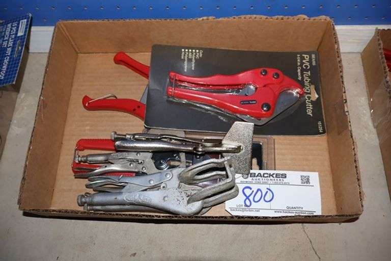 Box to go - Tubing cutters & vice grips - Backes Commercial Auctioneers