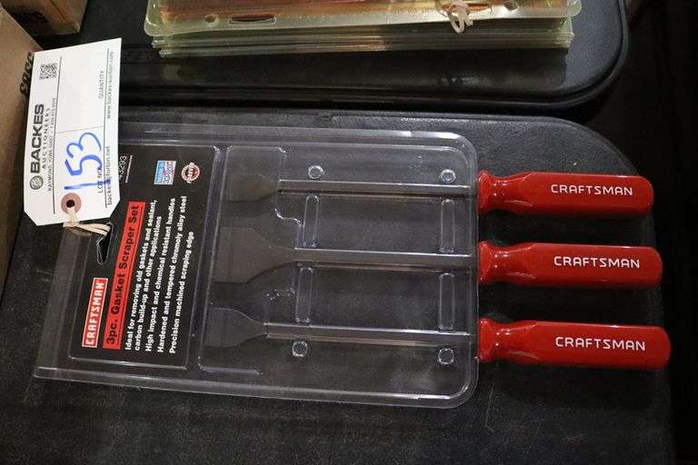 Craftsman 3 piece gasket scraper set - Backes Commercial Auctioneers