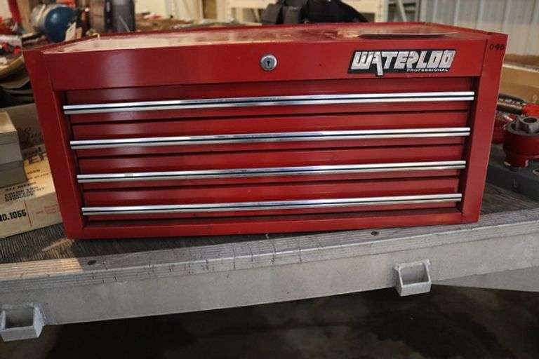 Waterloo 26" red 4 drawer tool box - Backes Commercial Auctioneers