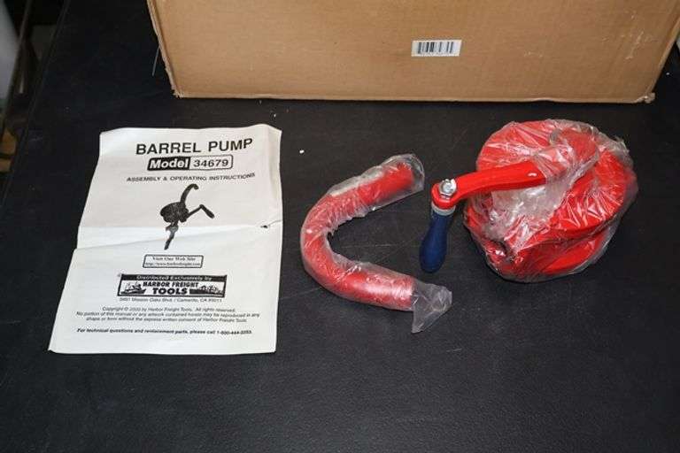 Harbor Freight 34679 barrel pump - Backes Commercial Auctioneers