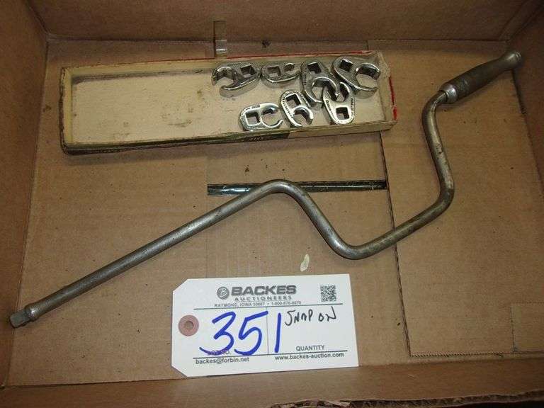 Snap On speed wrench and crow foot wrenches - Backes Commercial Auctioneers
