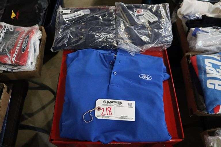 All to go - 5 Ford collared shirts - Backes Commercial Auctioneers
