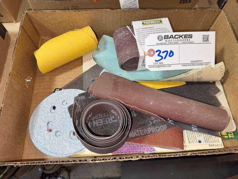 Box of sandpaper - Backes Commercial Auctioneers