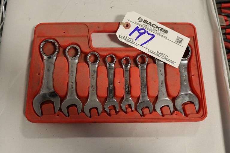 MIT 8 piece set standard shorty wrench set - Backes Commercial Auctioneers
