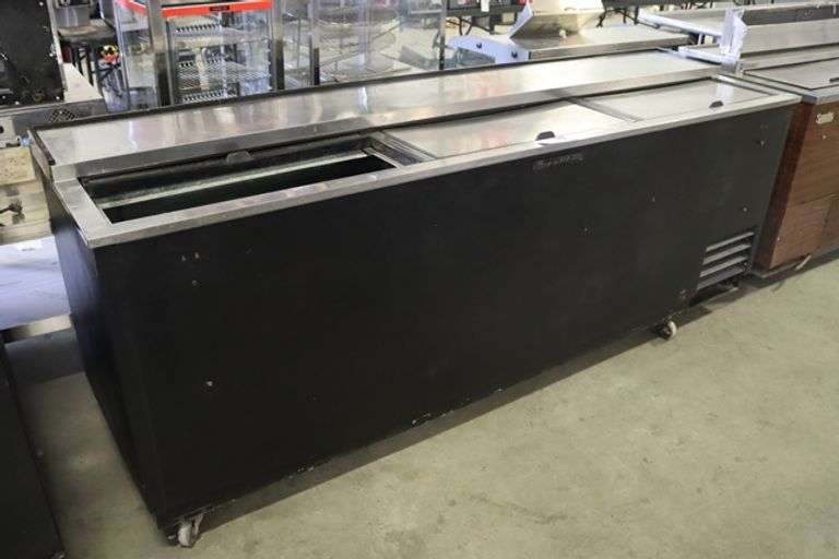 True TD-95-38 portable stainless 3 sliding lid bottle cooler - nice ...