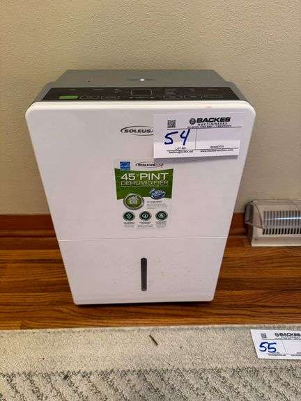 Soleus Air 45 Pint dehumidifier - Backes Commercial Auctioneers