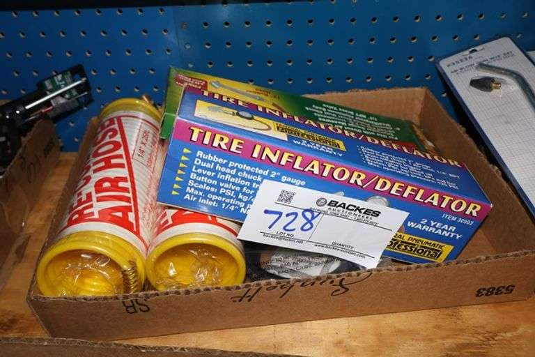Box to go - Coil air hose & tire inflator - Backes Commercial Auctioneers
