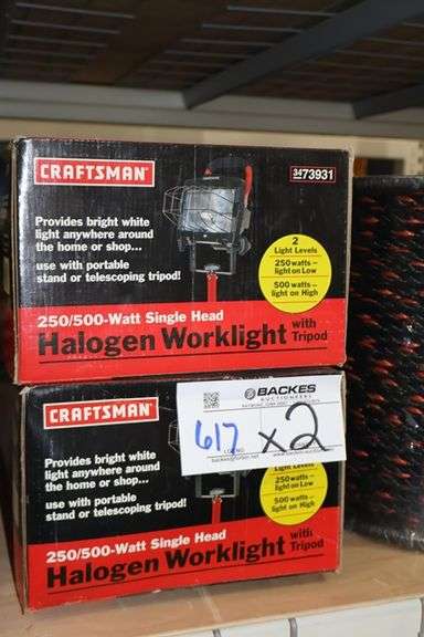 Times 2 - Craftsman 73931 halogen work light - Backes Commercial Auctioneers