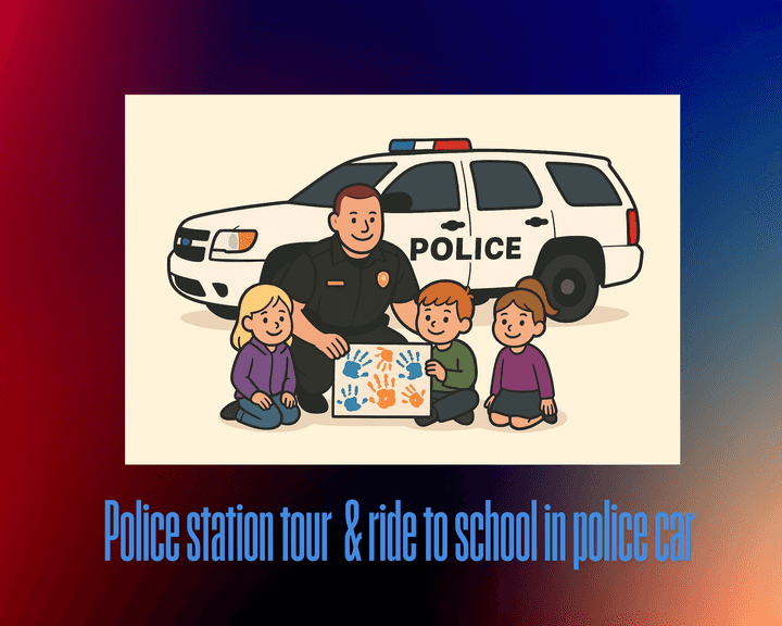 Police station tour with ride to school - Backes Commercial Auctioneers